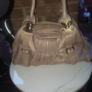 Michael Rome | Bags | Leather Sheen Gold Shoulder Bag | Poshmark